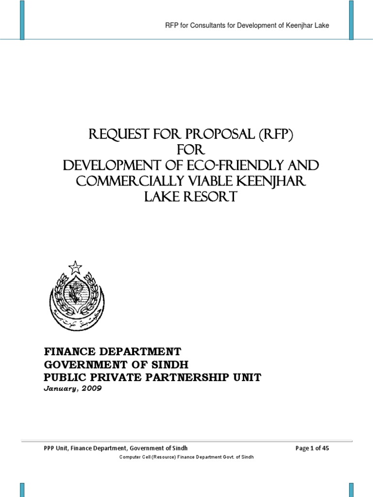 RFP for Keenjhar Lake Resort Development | PDF | Feasibility Study ...