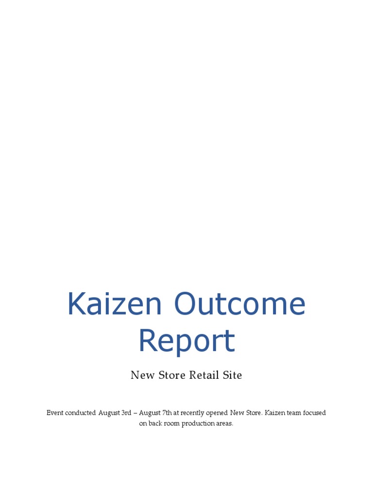 Kaizen Outcome Sample Report | PDF | Economic Sectors | Economies