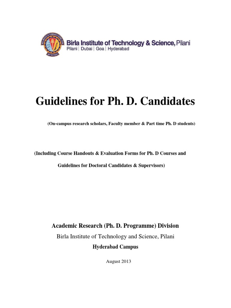 PH D Guideline Brochure | PDF | Doctor Of Philosophy | Thesis