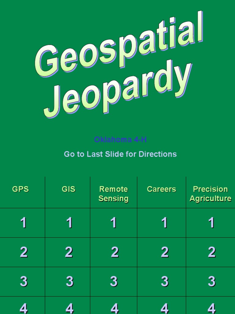 Geospatial Jeopardy | PDF | Geographic Information System | Global ...