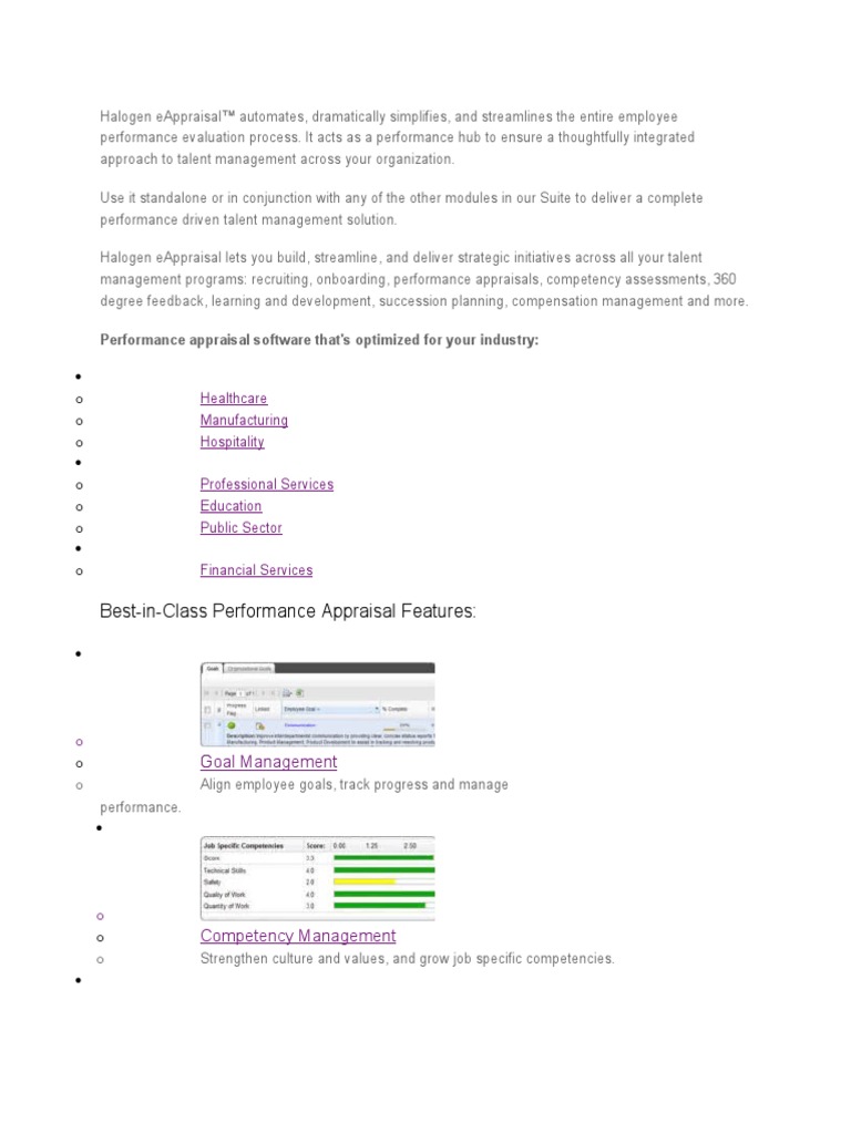 Halogen EAppraisal - Doc 1 | PDF | Performance Appraisal | Performance ...