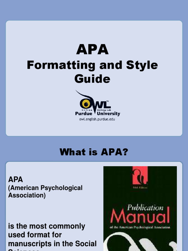 Formatting and Style Guide | PDF | American Psychological Association ...