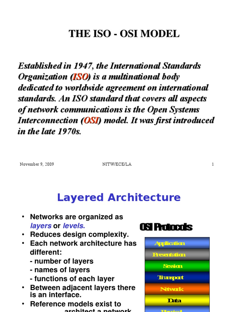 The Iso - Osi Model | Osi Model | Internet Protocol Suite