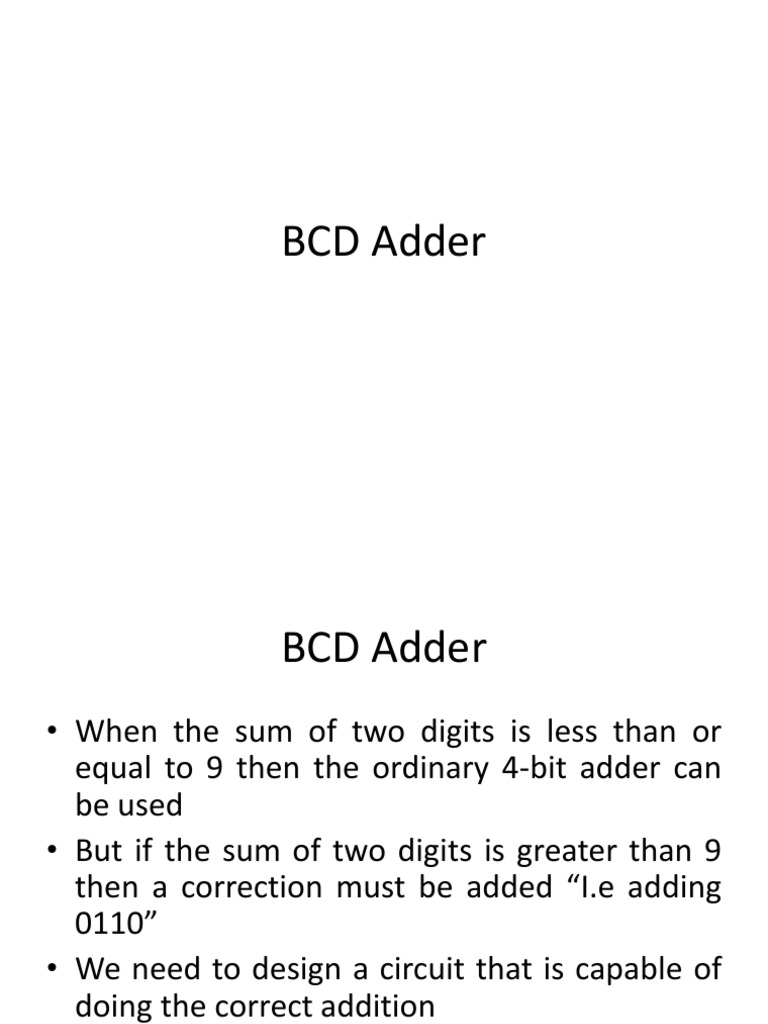 BCD Adder | PDF