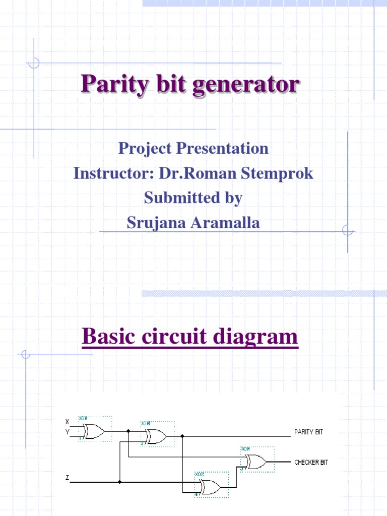 Parity Bit Generator: Project Presentation Instructor: DR - Roman ...