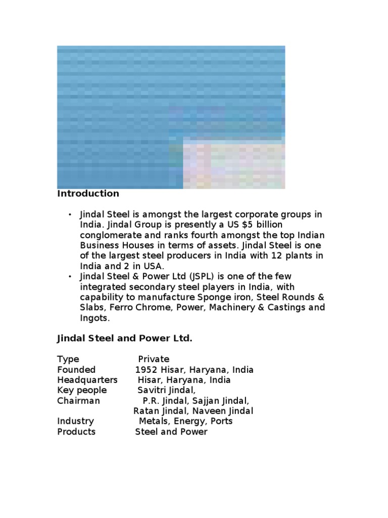 Jindal Steel LTD | PDF | Economies | Business