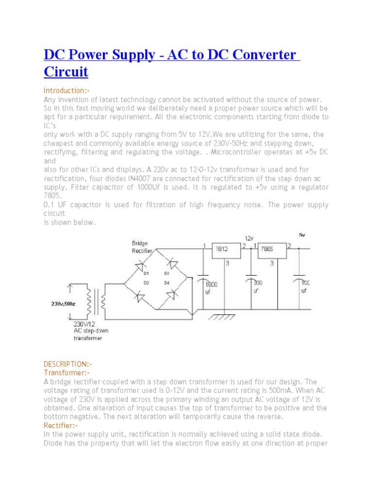 AC to DC | Rectifier | Capacitor