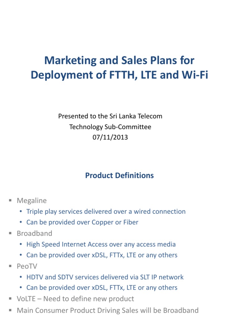 SLT PPT Format | PDF | Fiber To The X | Internet Access