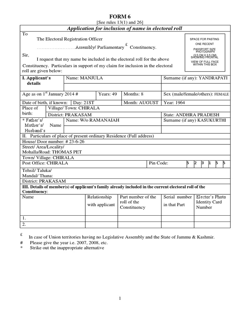 Form 6E | PDF | Identity Document | Government Information