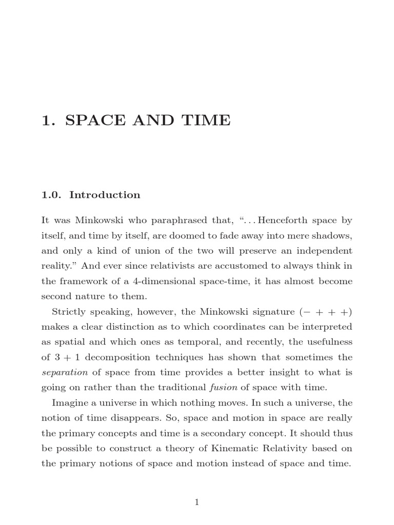 Space and Time | PDF | Special Relativity | Vector Space
