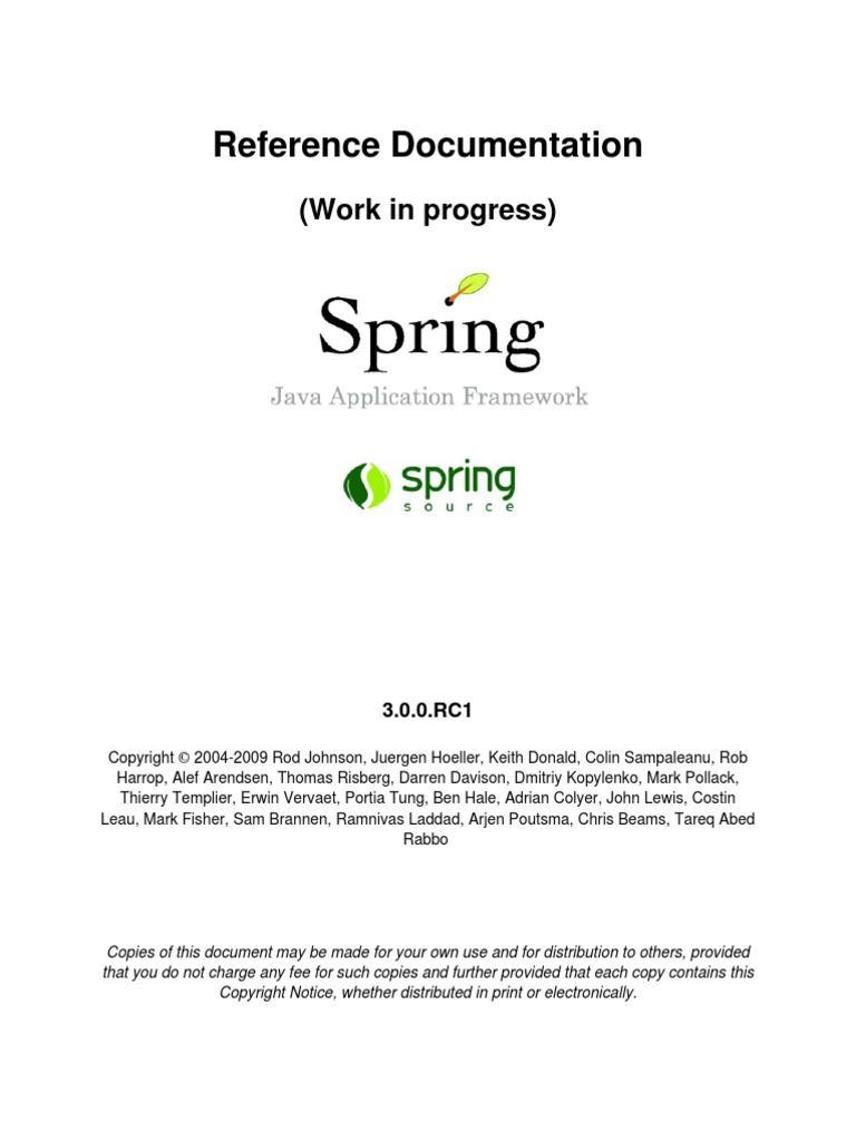 Spring Framework Reference Pdf