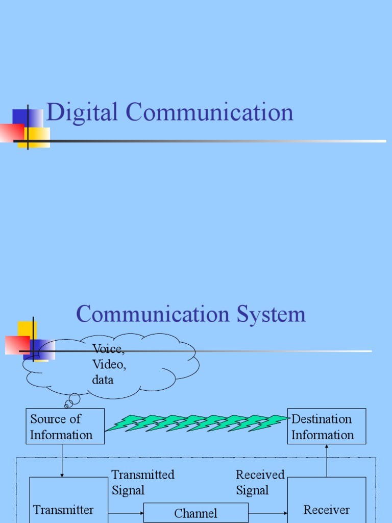 Digital Communication Introduction Pdf Transmission Medium Modulation