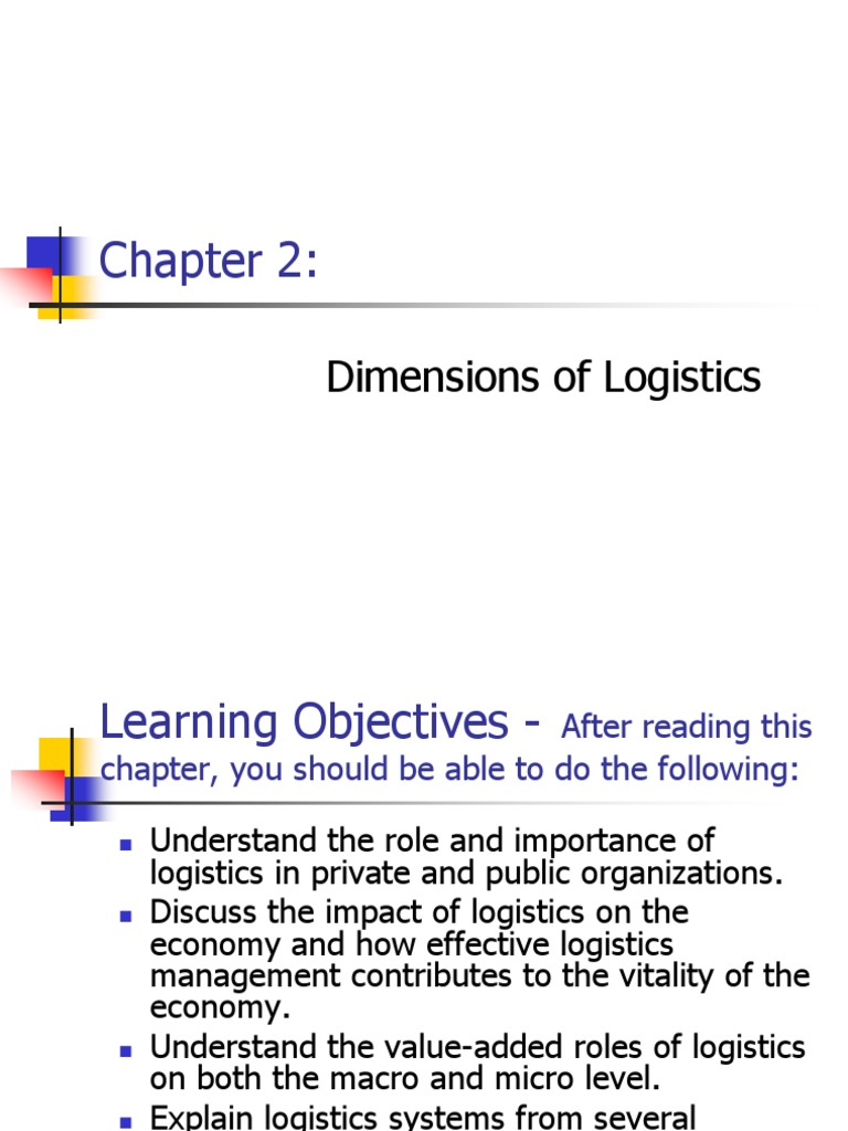 Dimensions of Logistics | PDF | Logistics | Warehouse