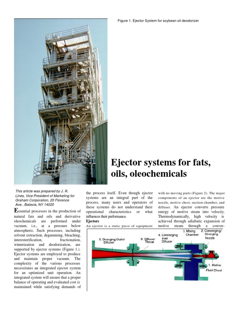 Figure 1. Ejector System For Soybean Oil Deodorizer | PDF | Heat ...