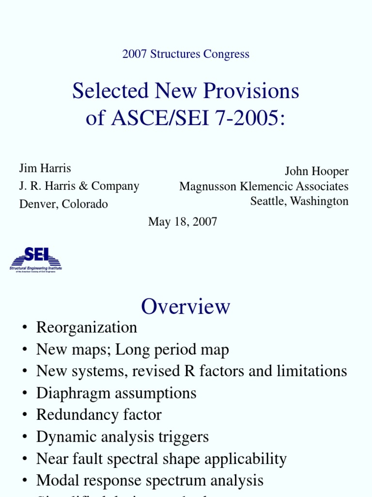 Selected New Provisions of ASCE 7-05 | PDF | Risk Management | Seismology