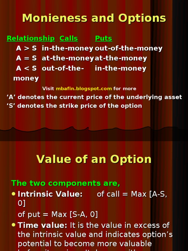Options | Option (Finance) | Moneyness