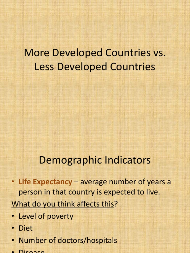 More Developed Vs Less Developed | PDF