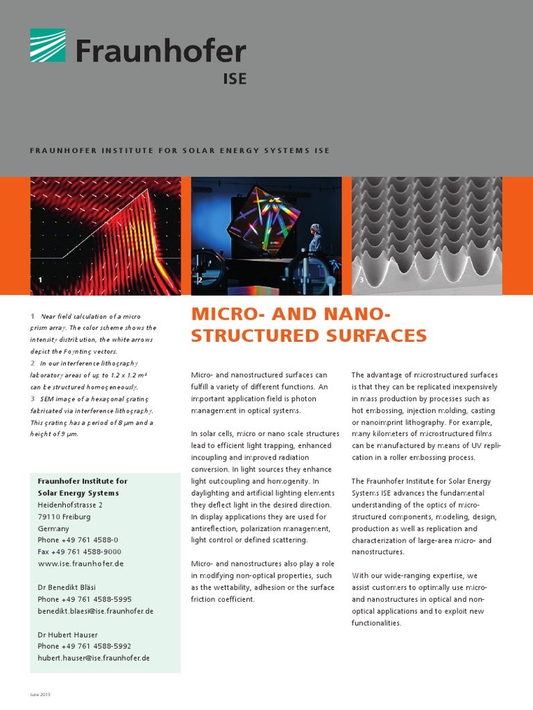 13 e Flyer Microstructured Surfaces Web | PDF | Photolithography ...