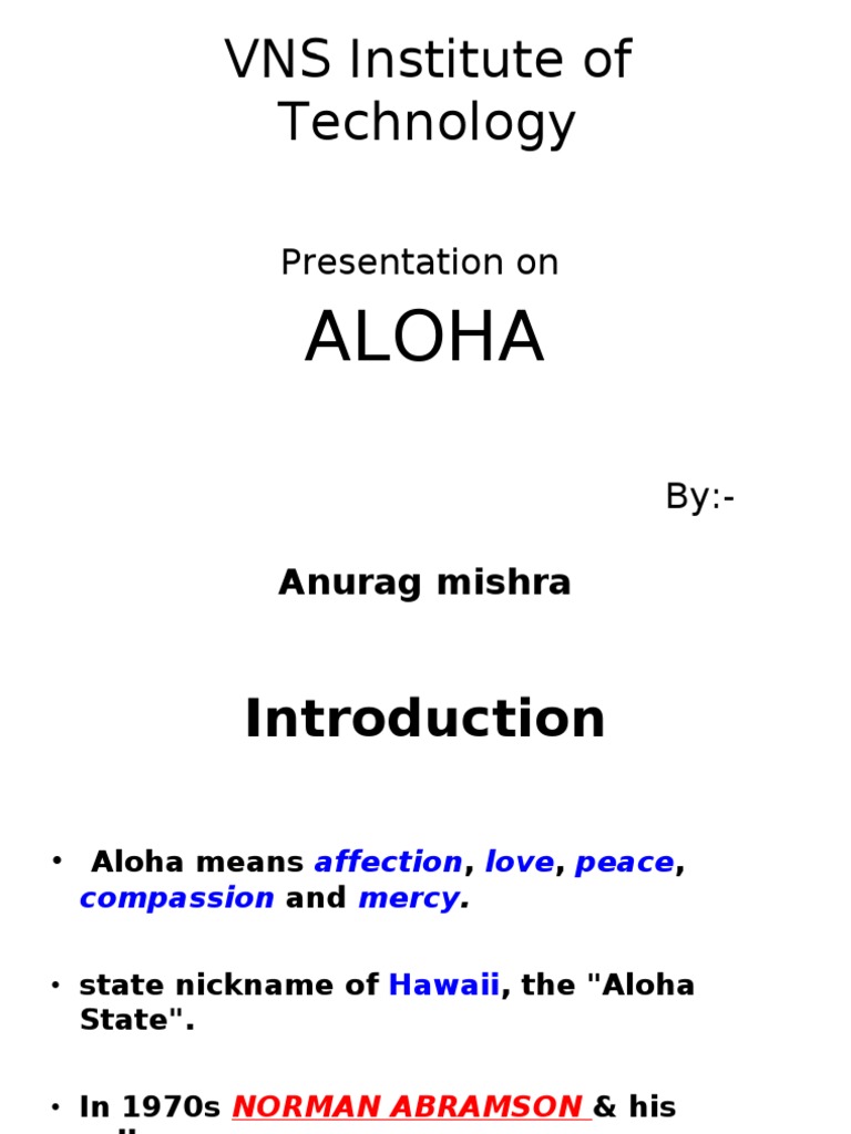 Aloha | PDF | Communications Protocols | Networking Standards