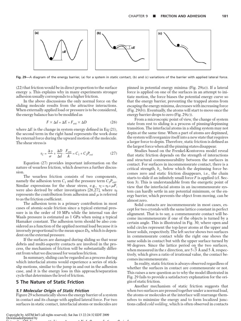 Pages From (Physics and Chemistry of Micro-Nanotribology) | PDF | Adhesion | Friction