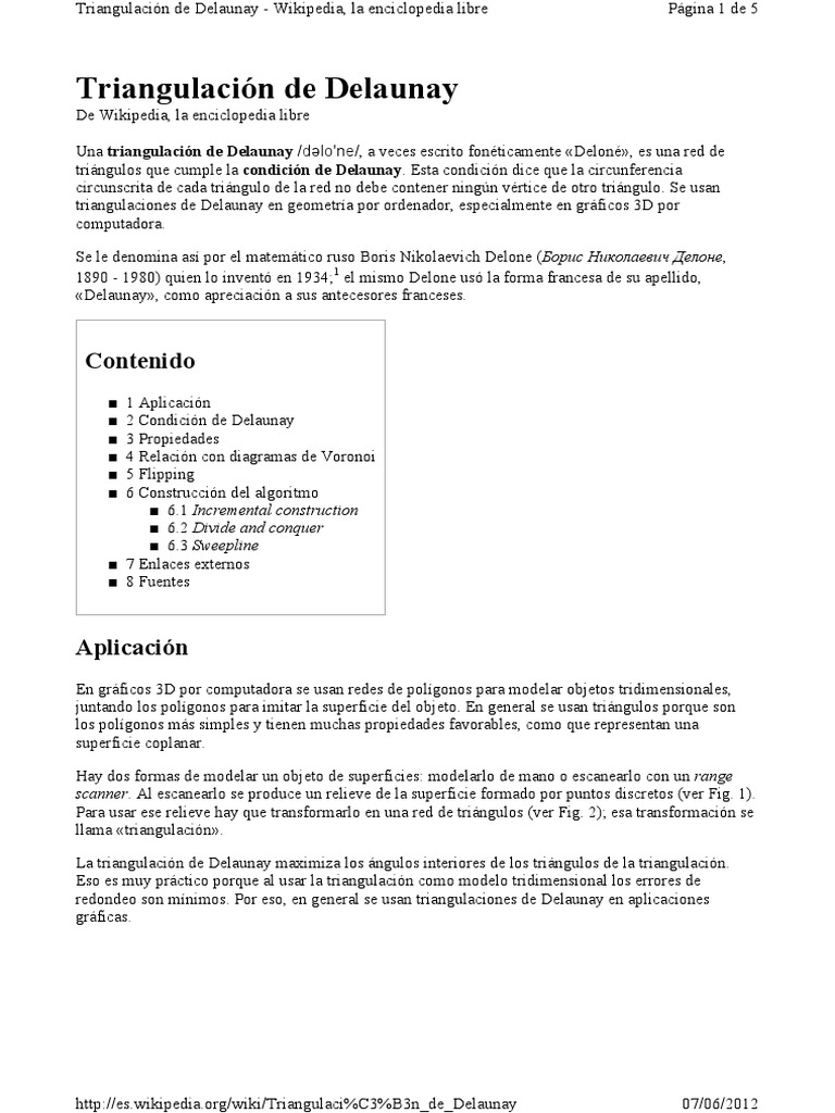Triangulacion de Delaunay | PDF | Geometria clasica | Geometría Elemental