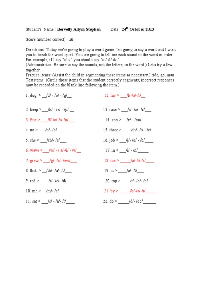 Yopp Test Final | PDF