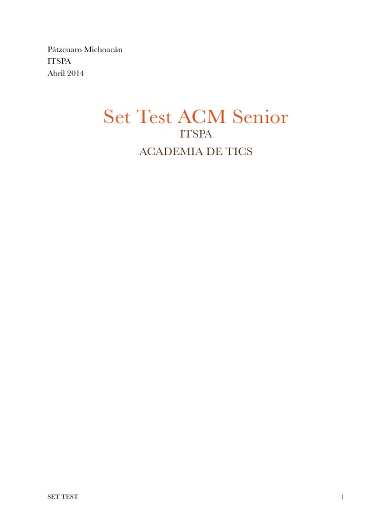 Set Test ACM Senior: Itspa Academia de Tics | PDF | Network Packet | Cipher