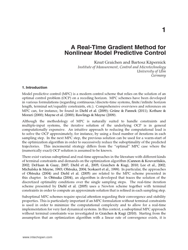 A Real-Time Gradient Method For Nonlinear Model Predictive Control | PDF | Mathematical ...