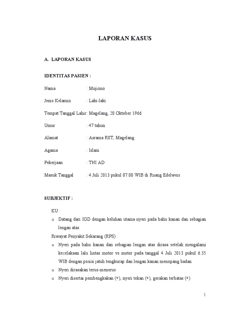 SKD 2 - Orthopaedi - Laporan Kasus Dislokasi Bahu | PDF