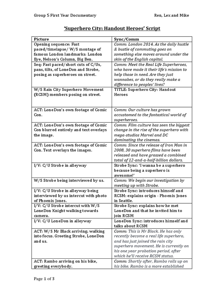 My Hero Script Version Final | PDF