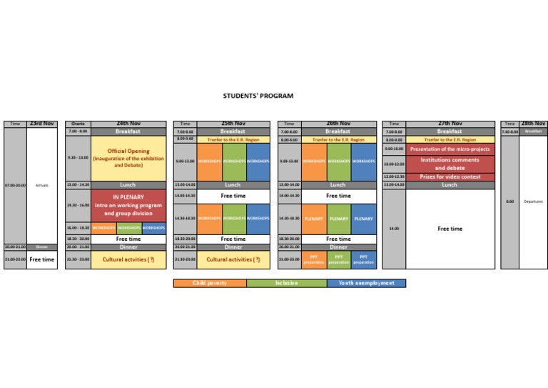 Student Program Schedule Overview | PDF
