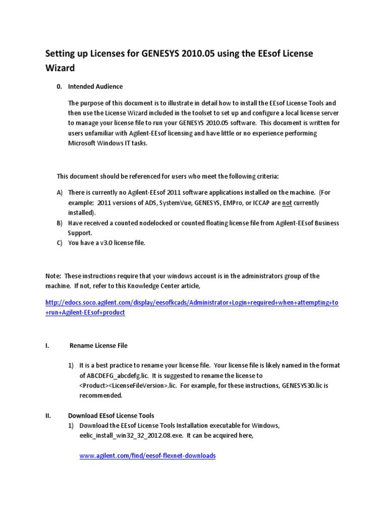 Configure GENESYS 2010.05 Licenses | PDF | Installation (Computer ...