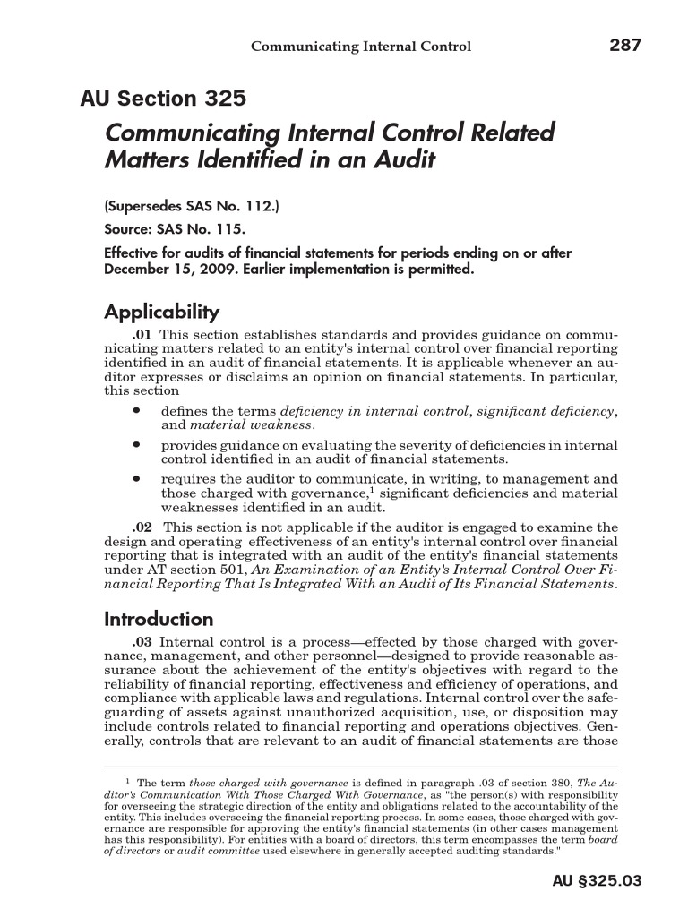 Evaluating and Communicating Internal Control Deficiencies Identified ...