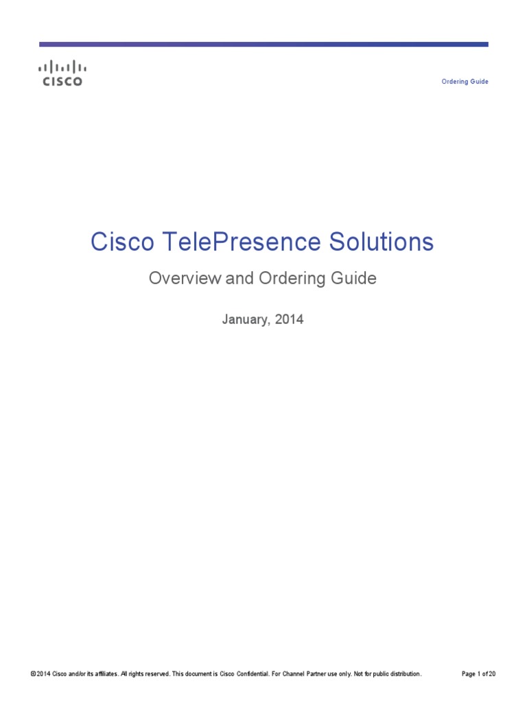 Cisco Telepresence Solutions: Overview and Ordering Guide | PDF ...
