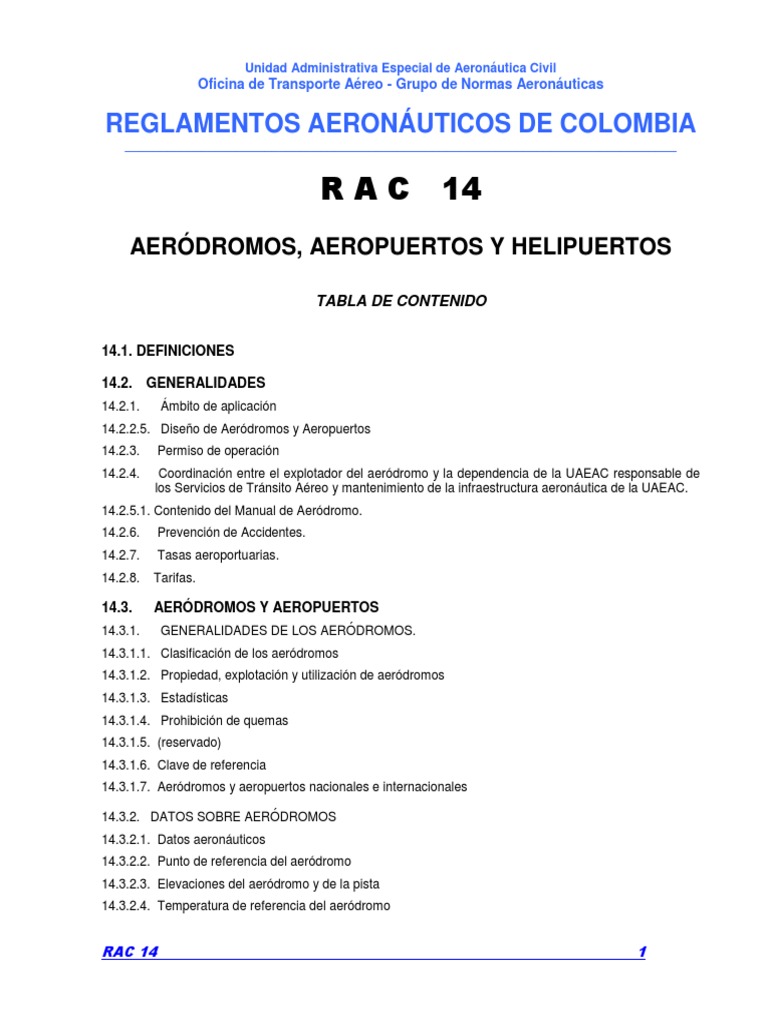 RAC 14 - Aeródromos, Aeropuertos y Helipuertos | PDF | Aeropuerto | Pista