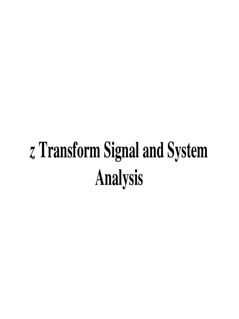Z-Transform and The Jury Stability Test | PDF | Sampling (Signal ...