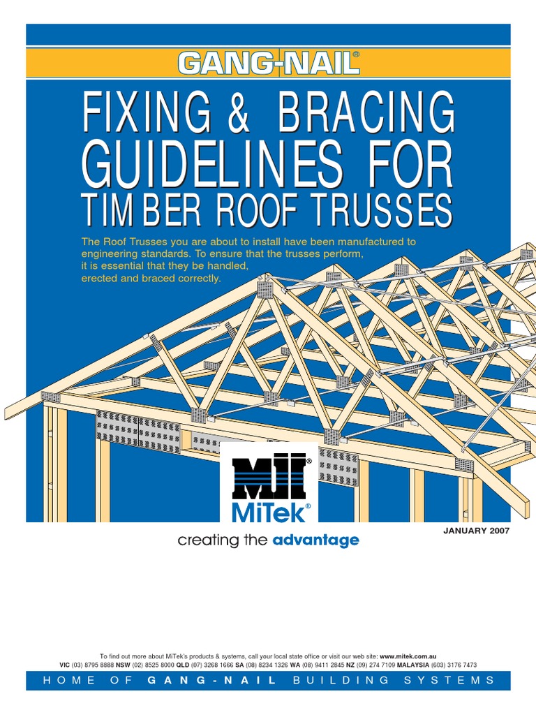 Fixing Bracing Guidelines - Timber Roof Trusses | PDF