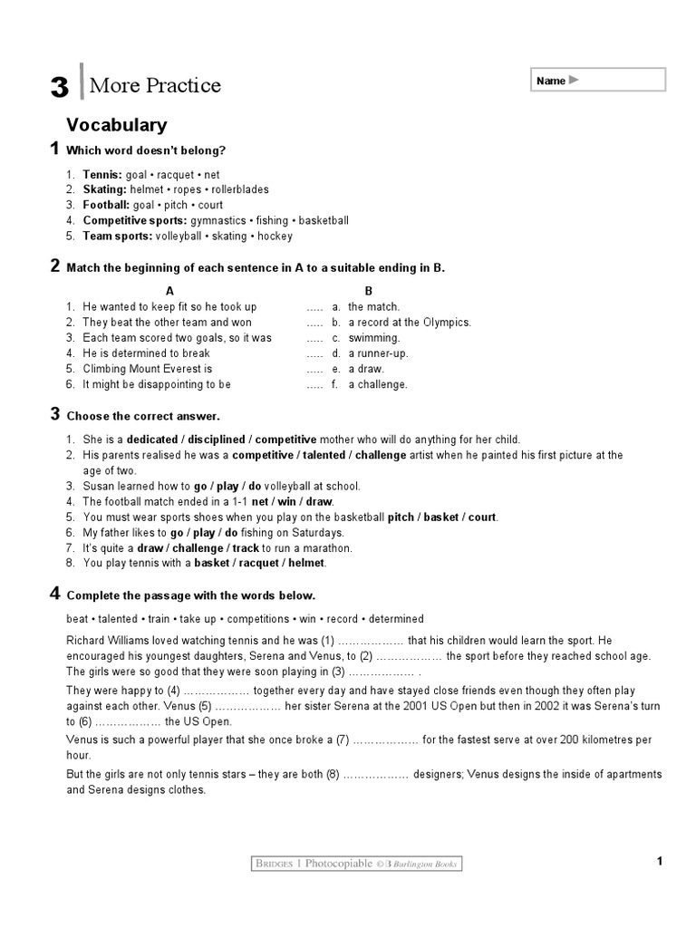 Brg1 AIO More Prac 3 | PDF | Sports | Leisure