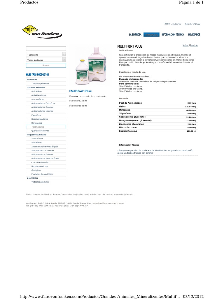 MULTIFORT PLUS - Promotor Crecimiento No Esteroride | PDF