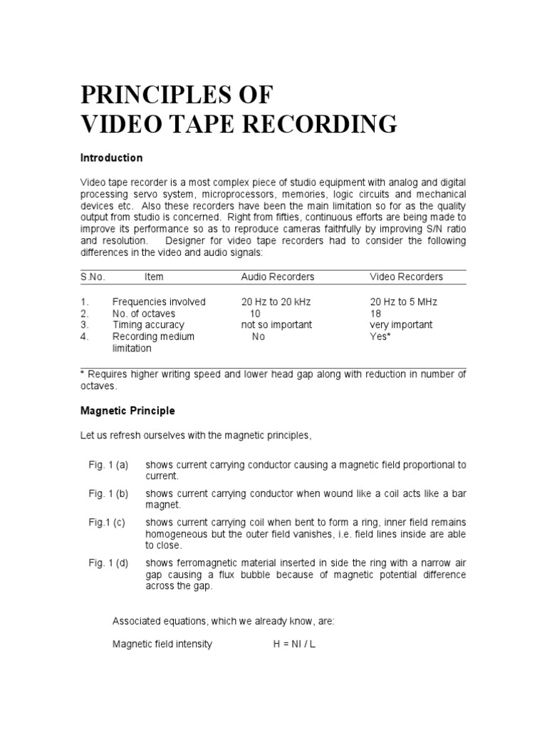 09 - Principles of Video Tape | PDF | Magnetic Field | Video