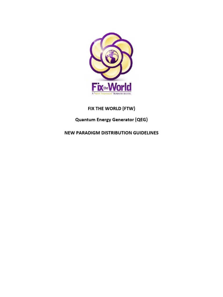 Quantum Energy Generator Plans Qeg New Paradigm Distribution Guidelines ...