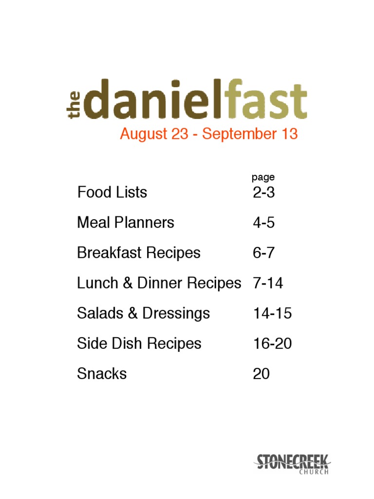 Daniel Fast Food List | PDF | Salad | Oatmeal
