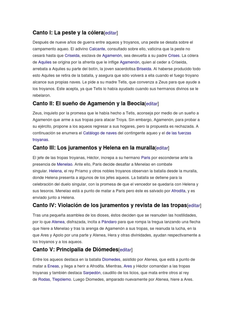 Cantos de La Iliada | PDF | Héctor | Aquiles