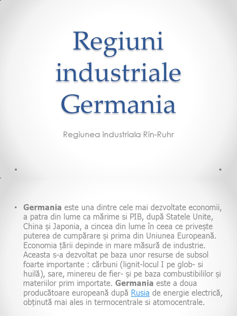 Regiuni Industriale Germania | PDF
