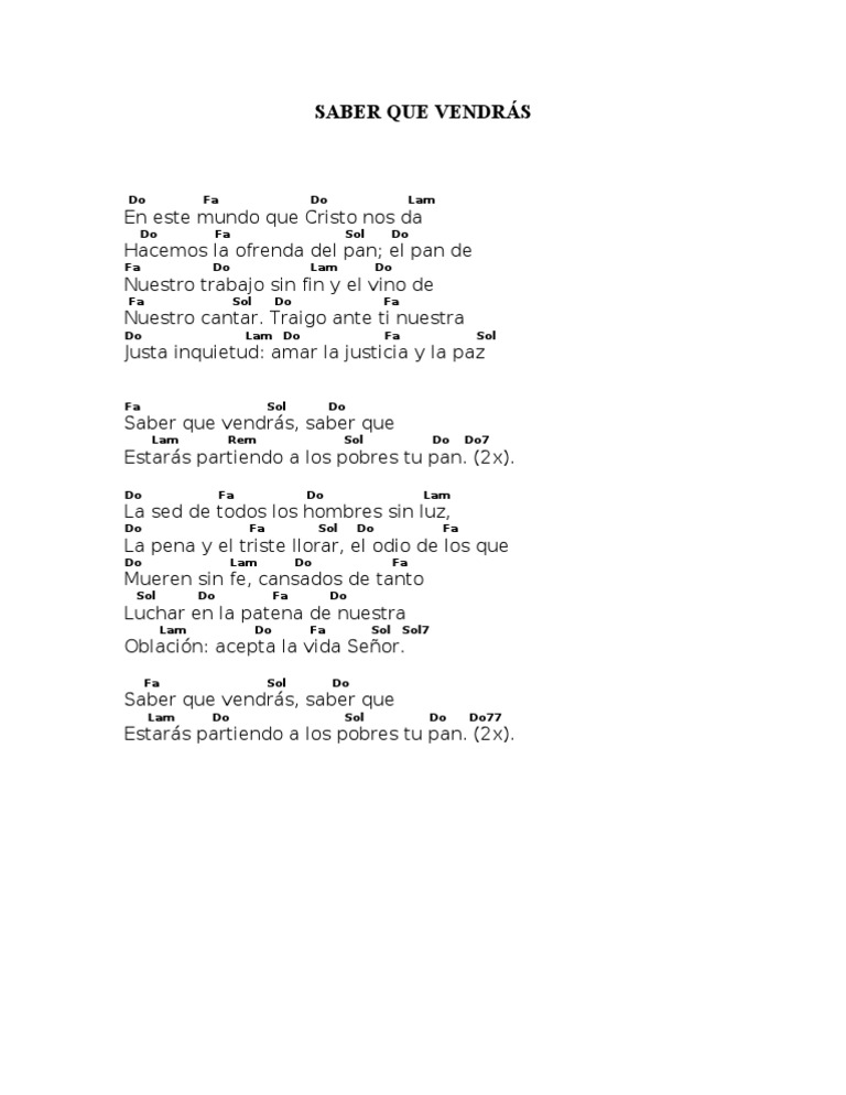 Saber Que Vendrás | PDF