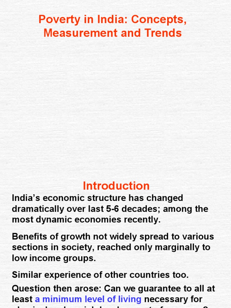 Poverty in India: Concepts, Measurement and Trends | PDF | Poverty ...
