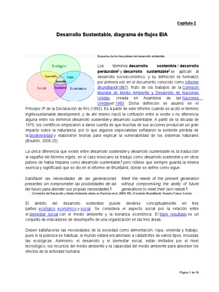 Capitulo 2 Desarrollo Sustentable, Diagrama Flujos EIA | PDF | Desarrollo sostenible ...