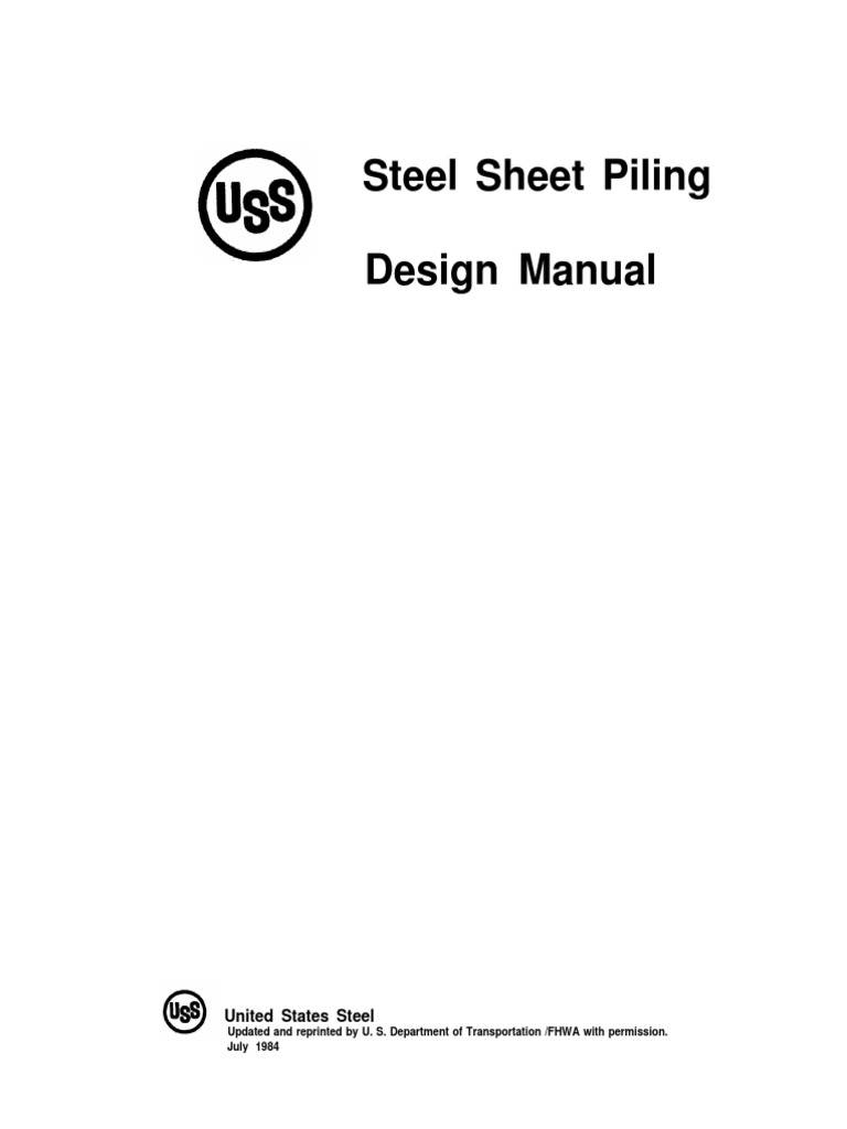 Steel Sheet Piling Design Manual | PDF | Friction | Soil Mechanics