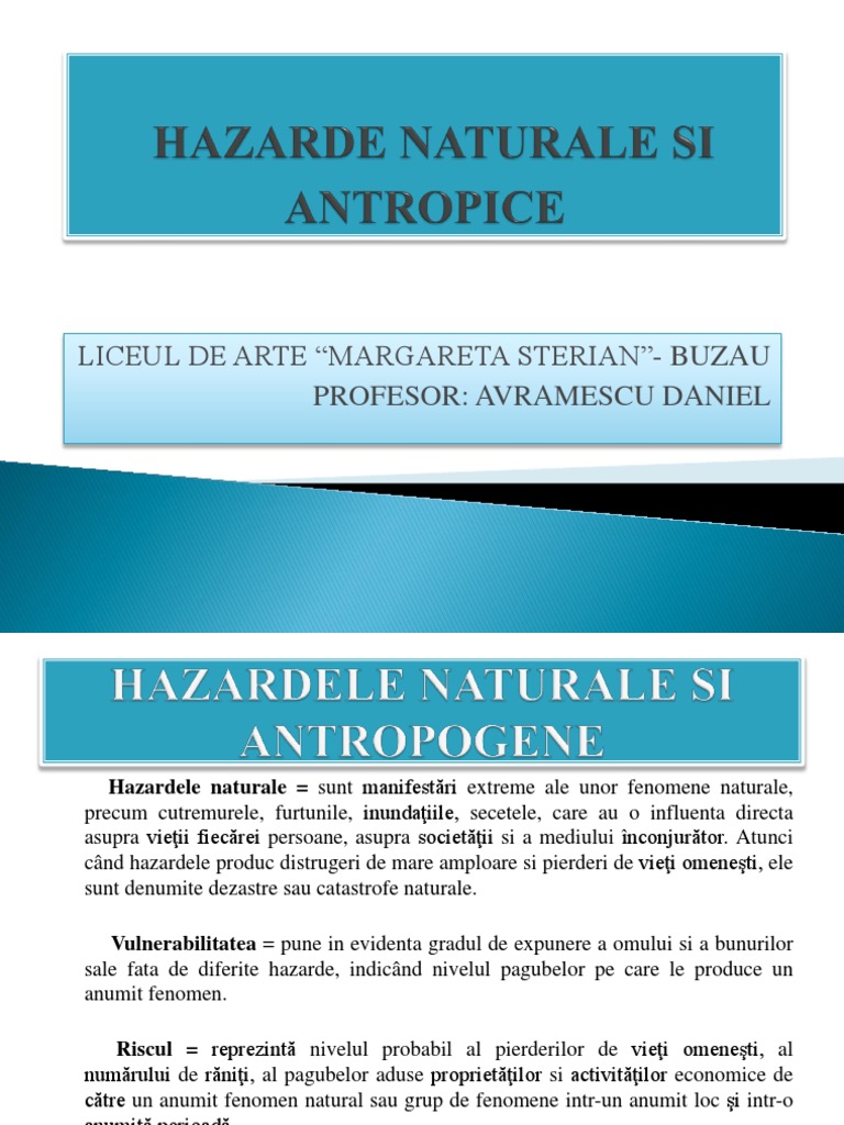 Hazarde Naturale Si Antropice Ppt Clasa a11a