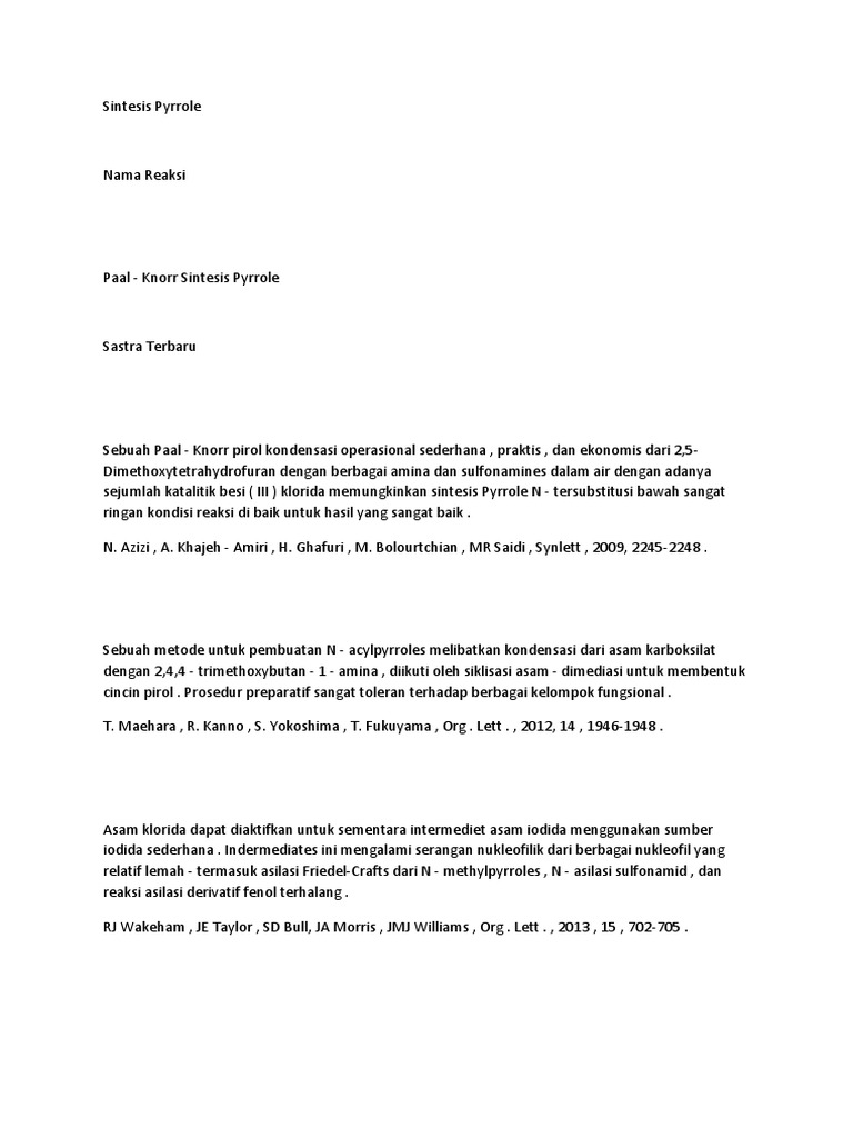 Sintesis Pirol Google Translate | PDF